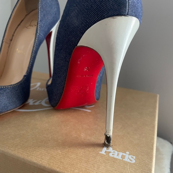 Christian Louboutin | Shoes | Louboutin So Kate Denim Stilettos | Poshmark